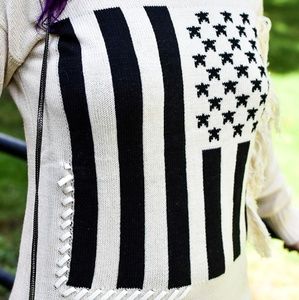 Luxe Label | Sweaters | Stars Stripes American Flag Sweater In Ivory ...